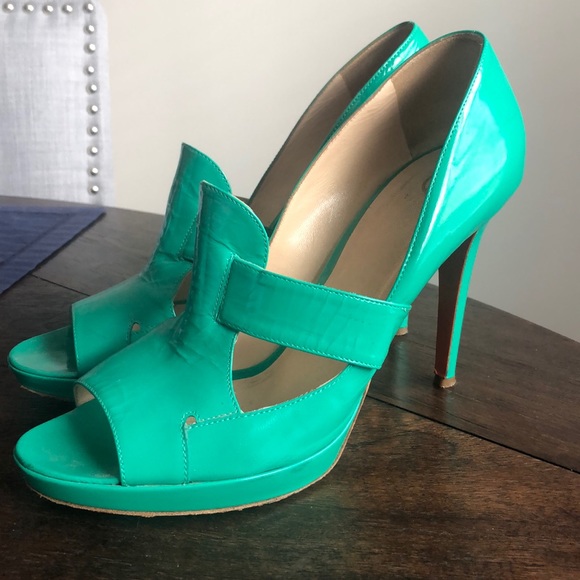 Versace | Shoes | Versace Teal Green Heel | Poshmark